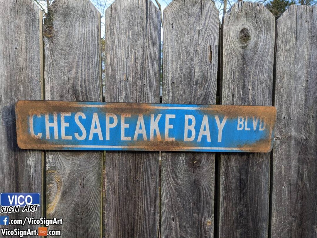 Chesapeake Bay Blvd Street Sign Art - Etsy