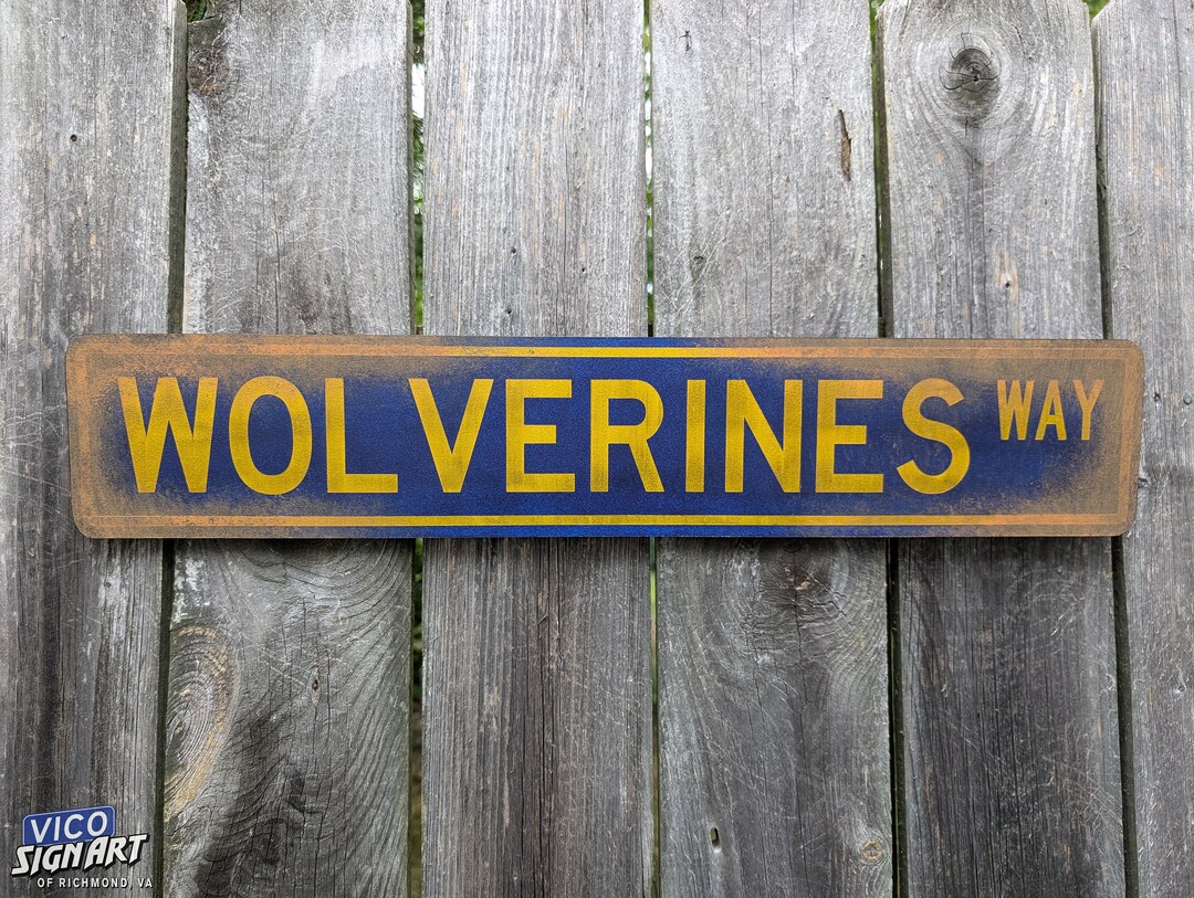 Wolverines Way Street Sign Art, Wood - Etsy