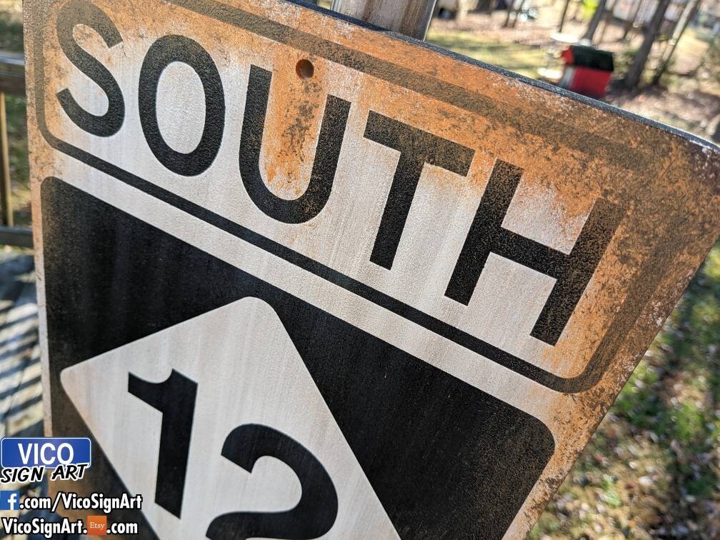 Route 12 South OBX Recreated Road Sign Art - Etsy