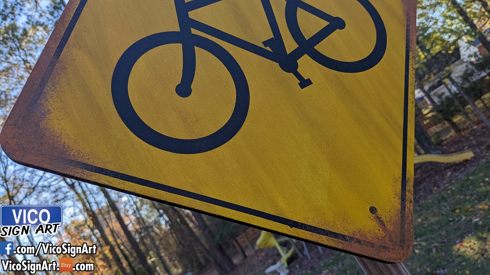 Bicycle Crossing Recreated Road Sign Art - Etsy