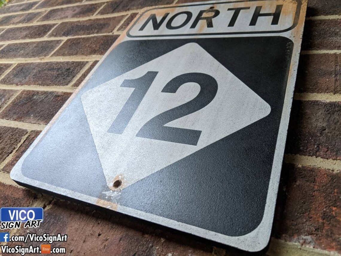 Route 12 North OBX Recreated Road Sign Art | Etsy