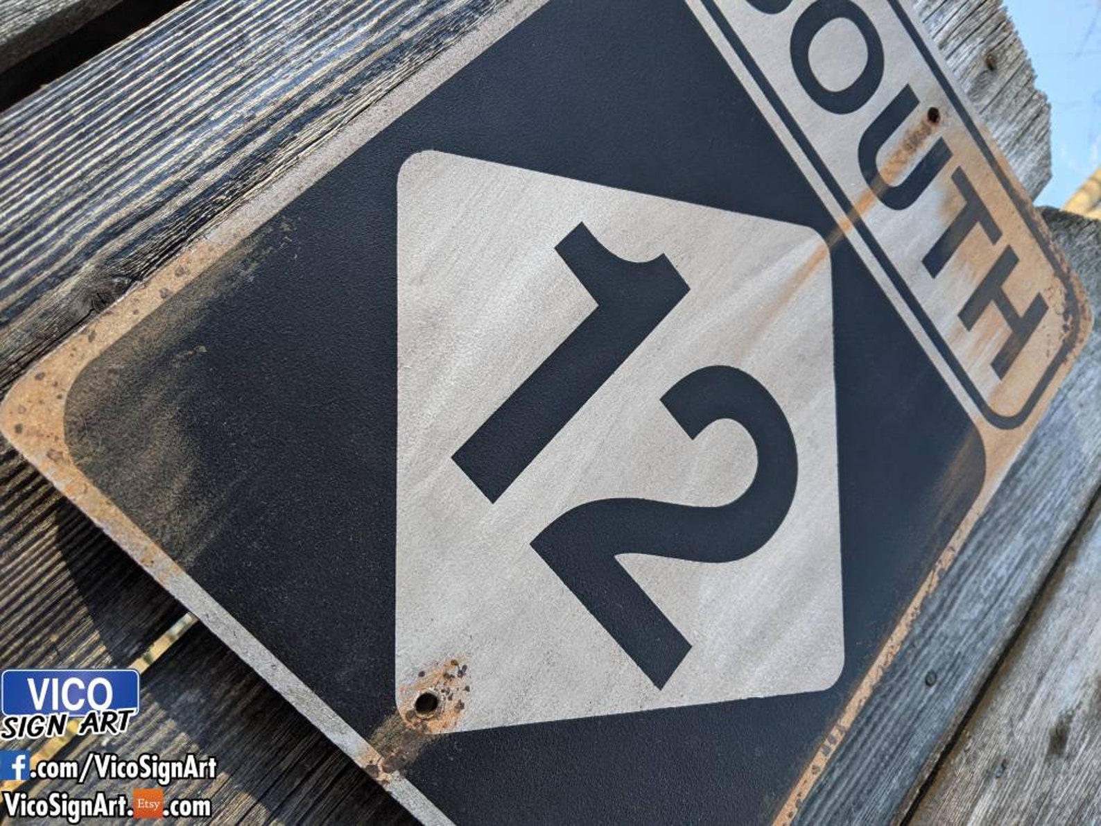 Route 12 South OBX recreated road sign art | Etsy