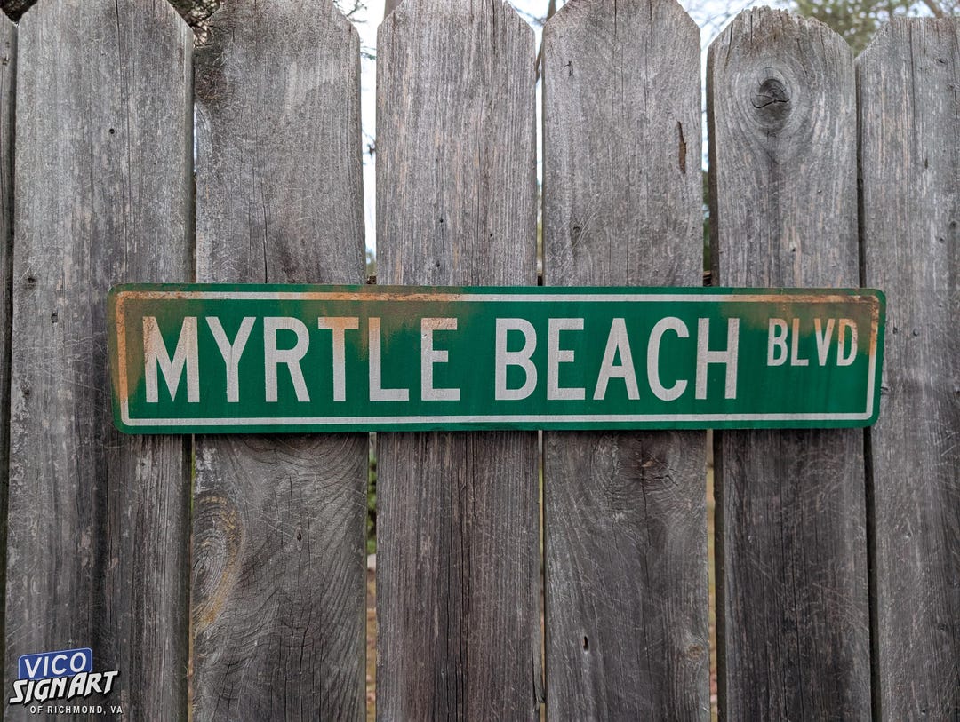 Myrtle Beach Blvd - Street Sign Art, Wood - Etsy