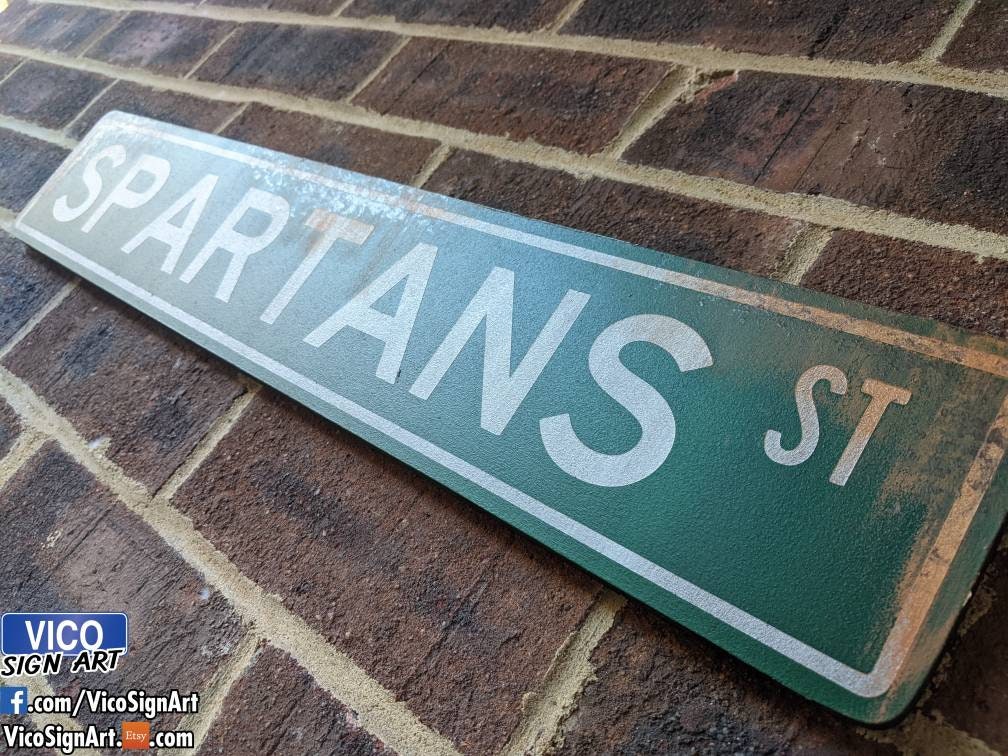 Spartans Street Street Sign Art - Etsy