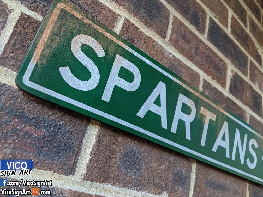 Spartans Street Street Sign Art - Etsy