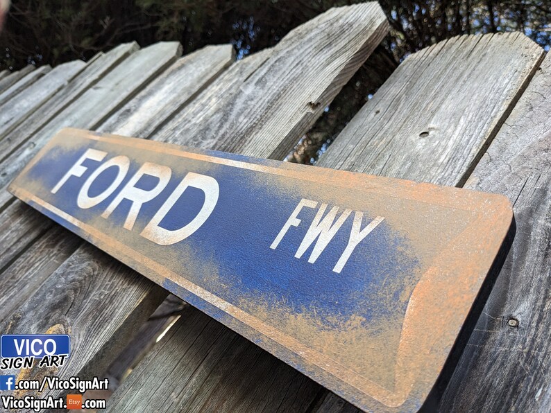 Ford Freeway - Hand-painted Sign Art, Faux Rusted Metal Style Wall Art ...