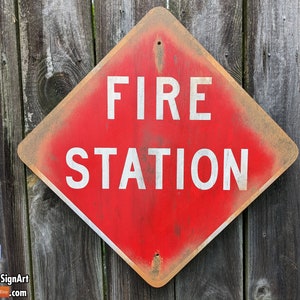 Fire Station Recreated Retro Style Road Sign Art - Etsy