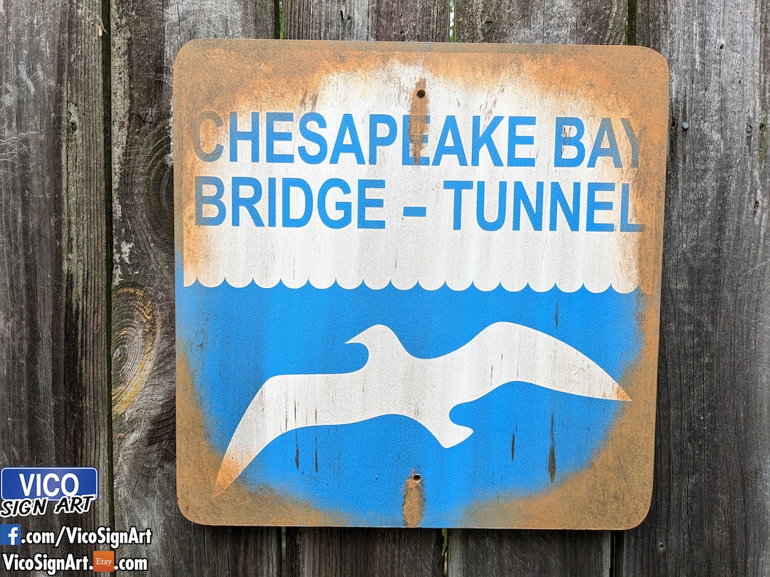 Chesapeake Bay Bridge Tunnel Recreated Road Sign Art - Etsy