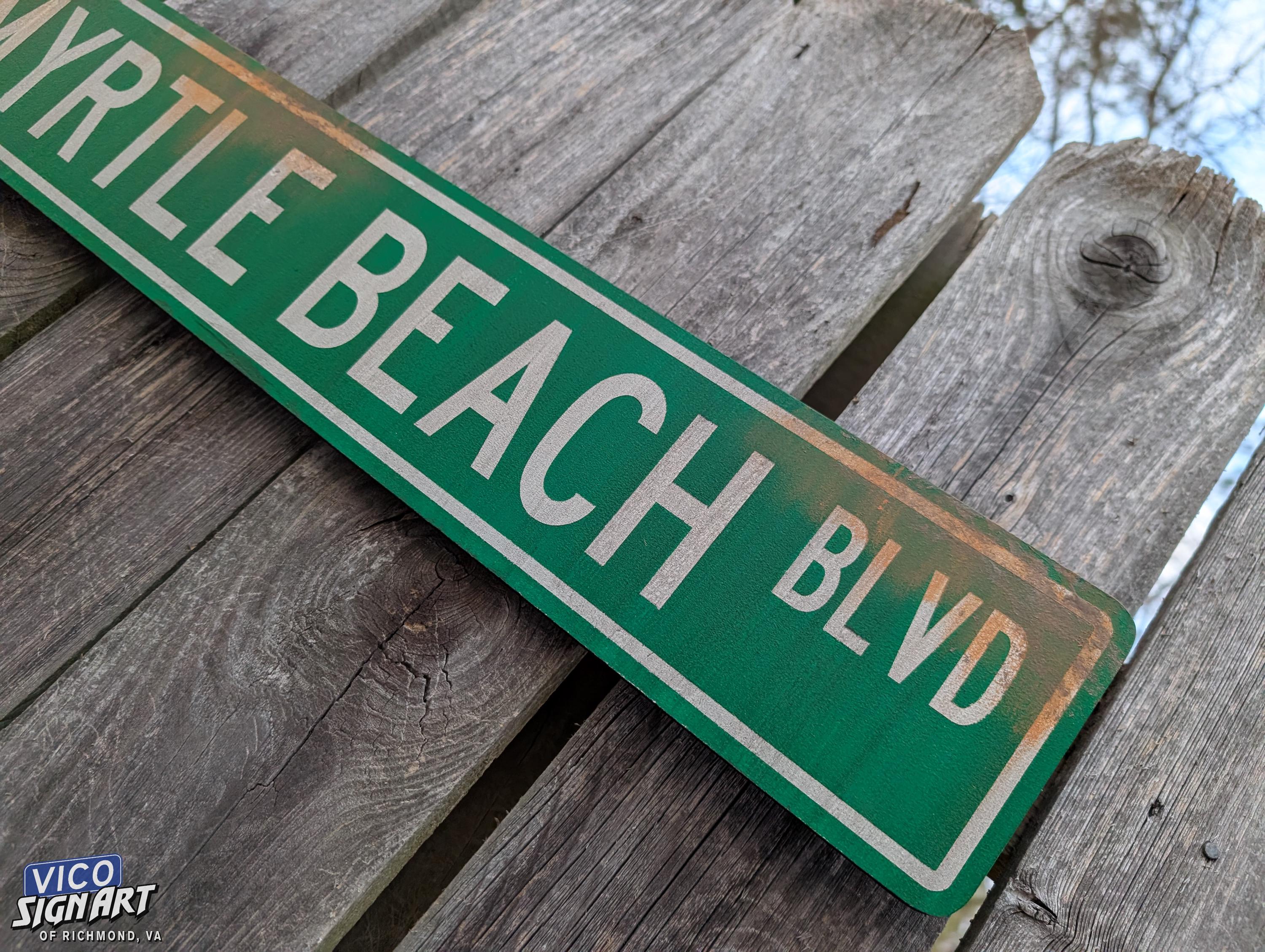 Myrtle Beach Blvd - Street Sign Art, Wood - Etsy