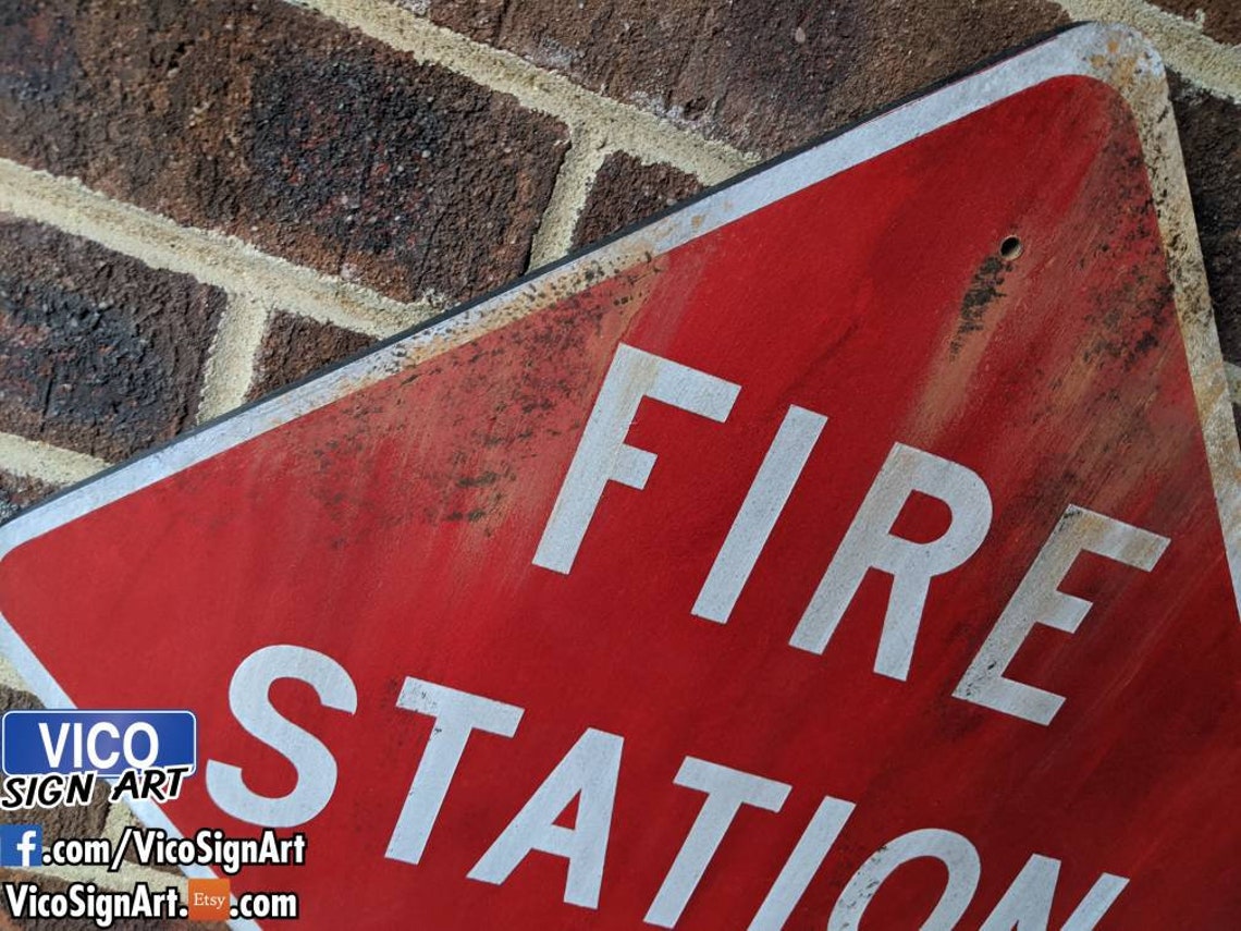 Fire Station Recreated Retro Style Road Sign Art | Etsy