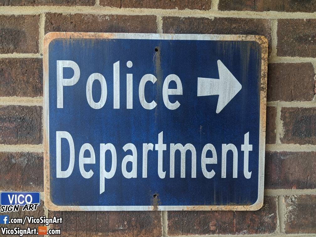 Police Department road sign art | Etsy