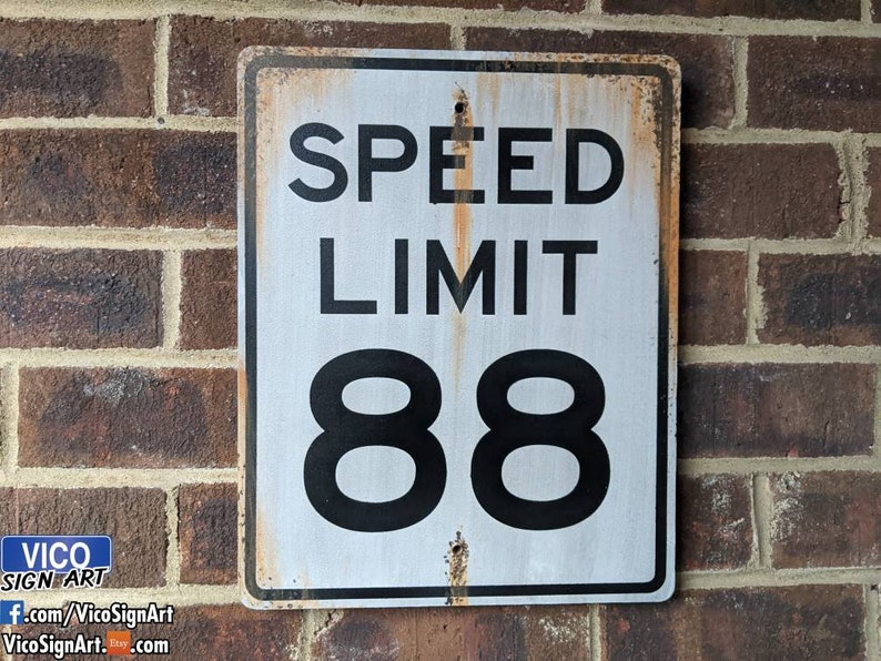 Speed Limit 88 Back to the Future Road Sign Art - Etsy