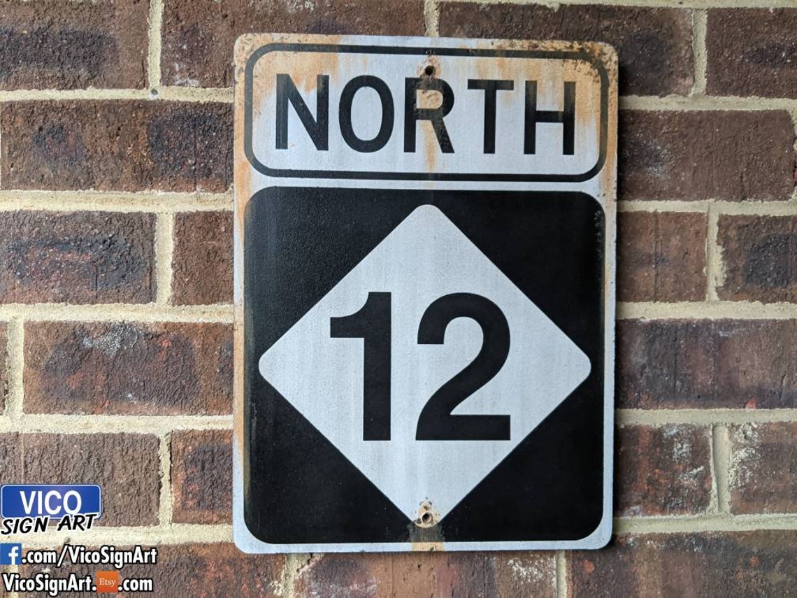 Route 12 North OBX Recreated Road Sign Art | Etsy