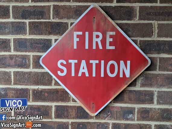 Fire Station Recreated Retro Style Road Sign Art | Etsy