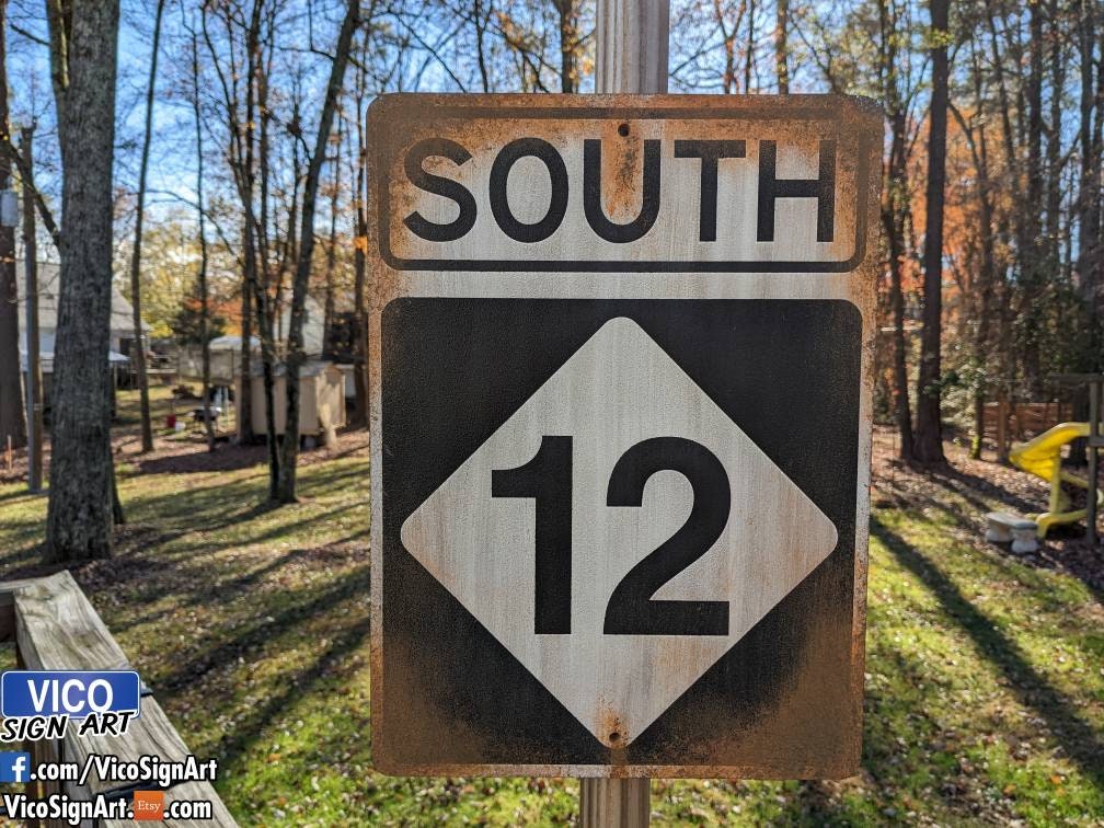 Route 12 South OBX Recreated Road Sign Art - Etsy
