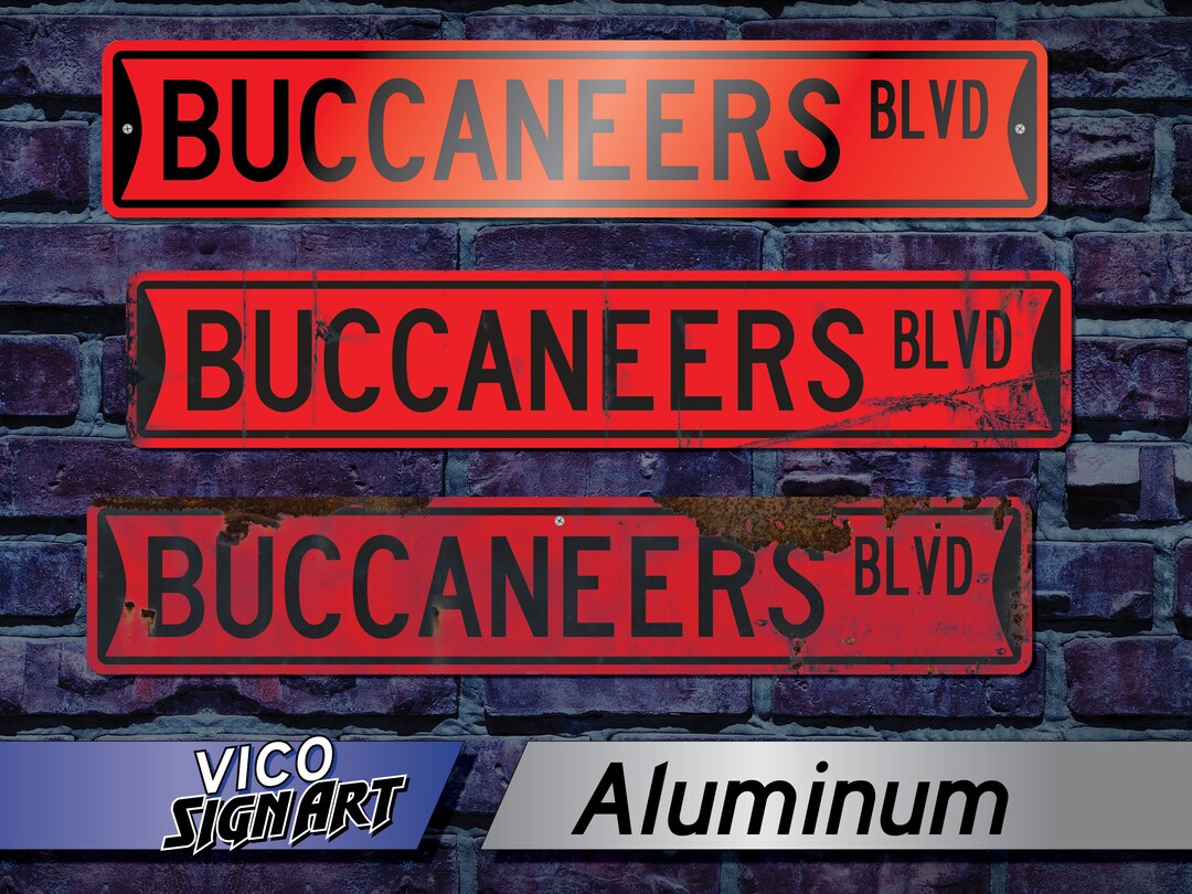 Buccaneers Blvd - Clean or Distressed Football Seeing the Roadsign Art ...
