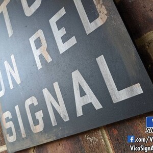 Stop on Red Signal Railroad Crossing Sign Recreated Road - Etsy