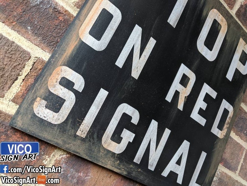 Stop on Red Signal Railroad Crossing Sign Recreated Road - Etsy