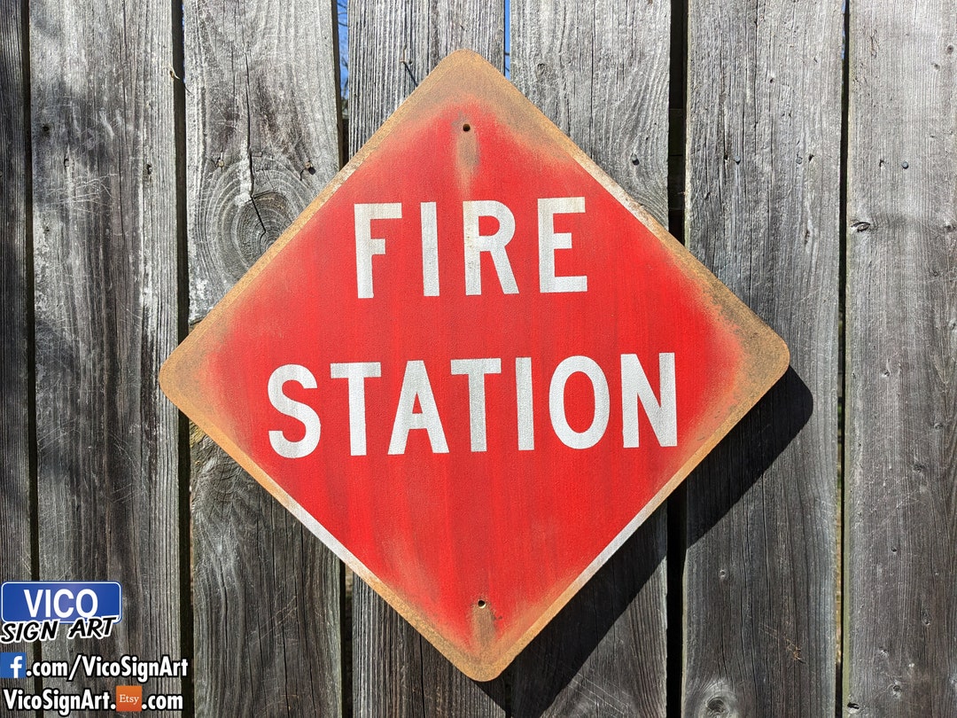 Fire Station Recreated Retro Style Road Sign Art - Etsy