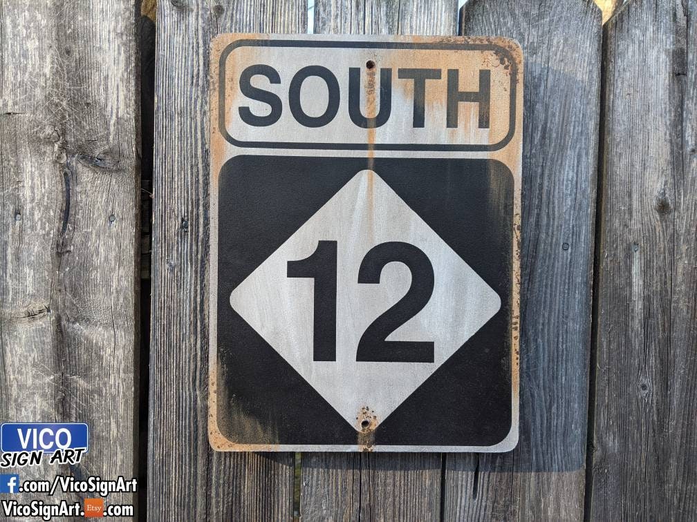 Route 12 South OBX recreated road sign art | Etsy