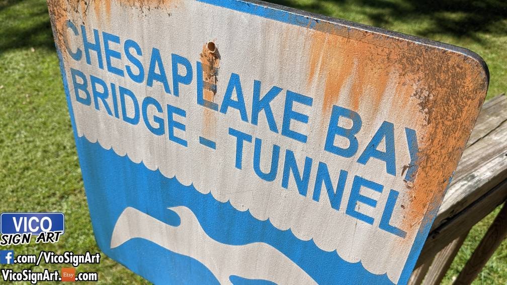 Chesapeake Bay Bridge Tunnel Recreated Road Sign Art - Etsy