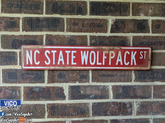 NC State Wolfpack Street College Street Sign Art | Etsy