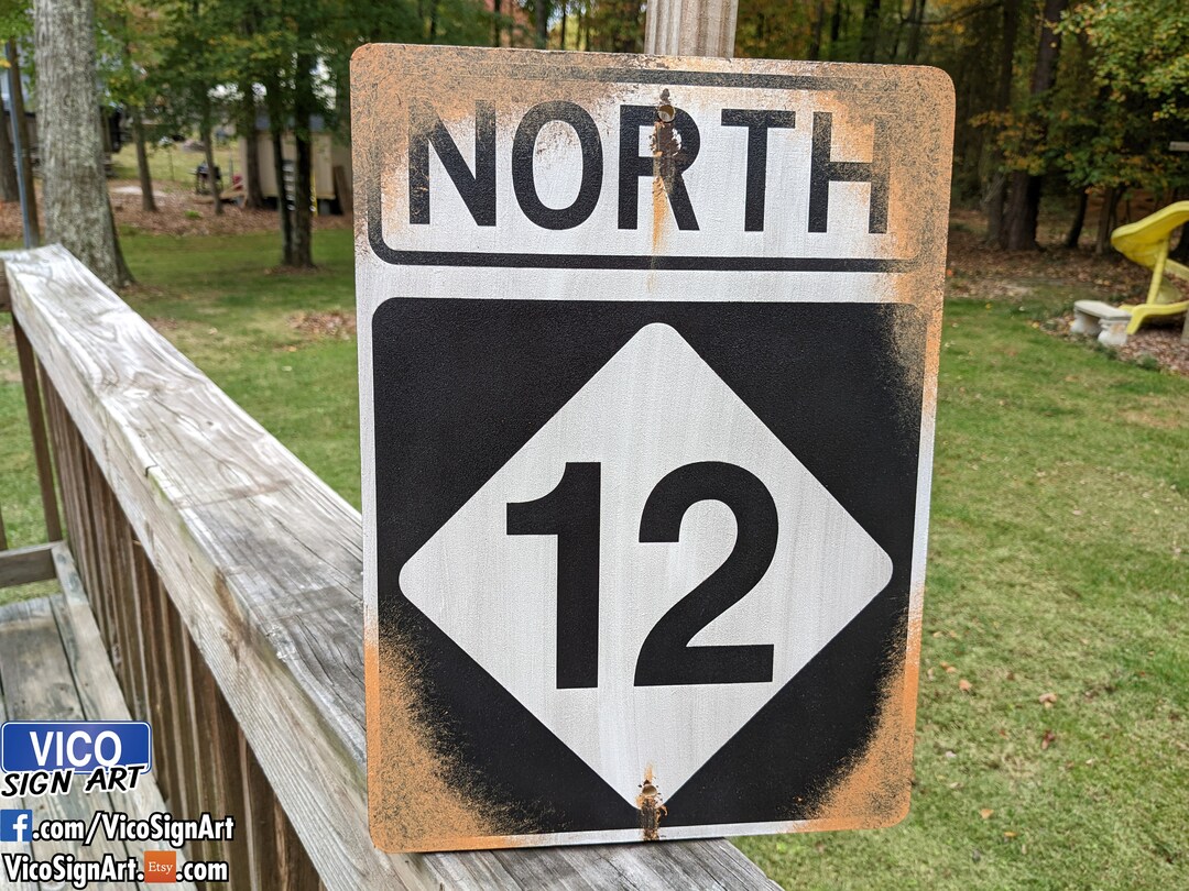 Route 12 North OBX Recreated Road Sign Art - Etsy