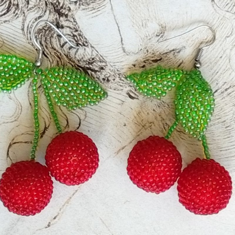 Cherry Earrings - Etsy