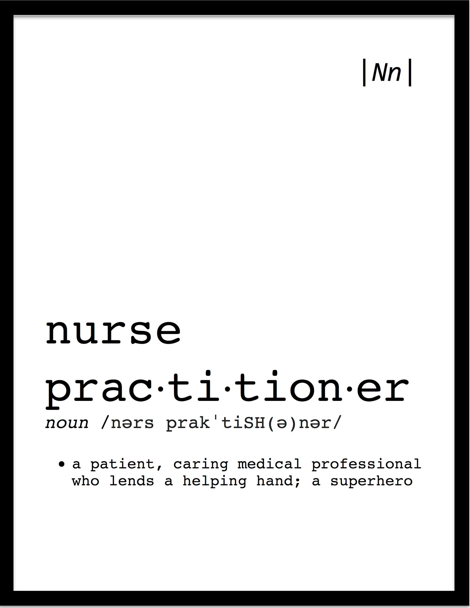 Nurse Practitioner Printable Definition, Medical Office or Wall Decor ...