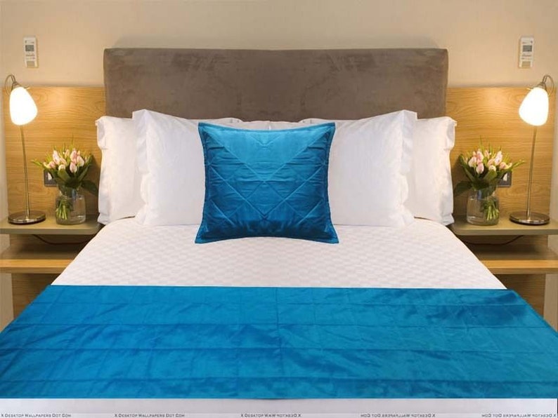 Blue Crayola Bed Runner Quilted Polyester With Coordinated - Etsy