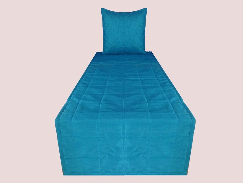 Blue Crayola Bed Runner Quilted Polyester With Coordinated - Etsy