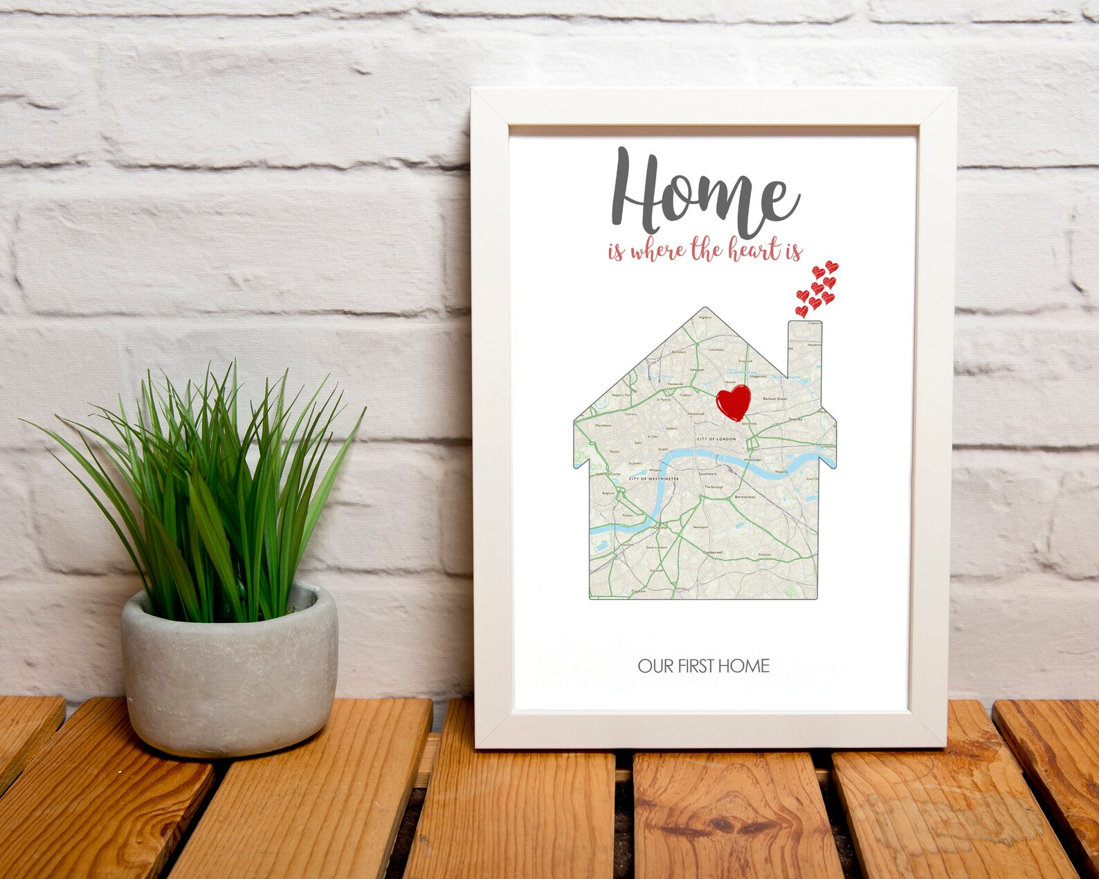 PERSONALISED 'Home is Where The Heart is' Map Print | Etsy