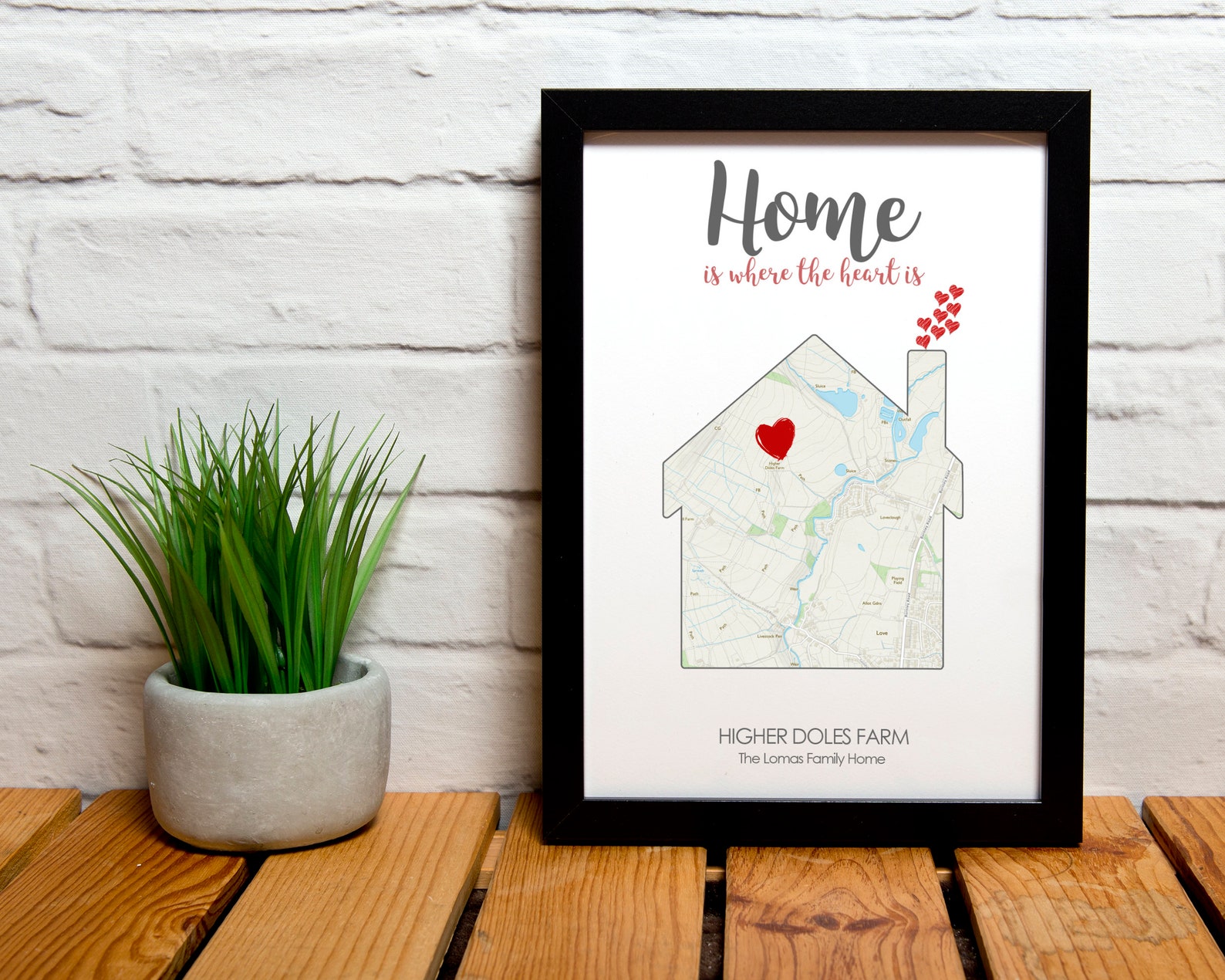 PERSONALISED 'Home is Where The Heart is' Map Print | Etsy
