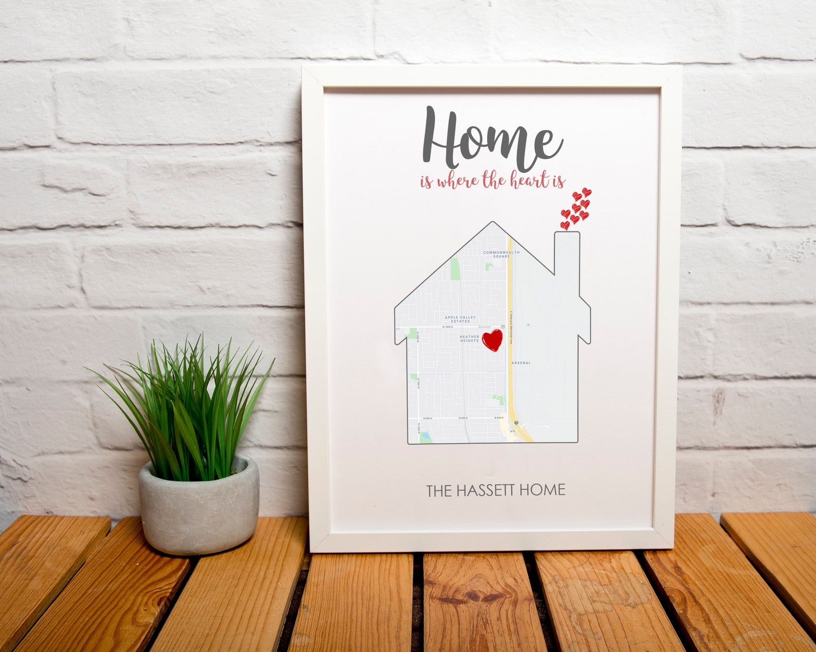 PERSONALISED 'Home is Where The Heart is' Map Print | Etsy