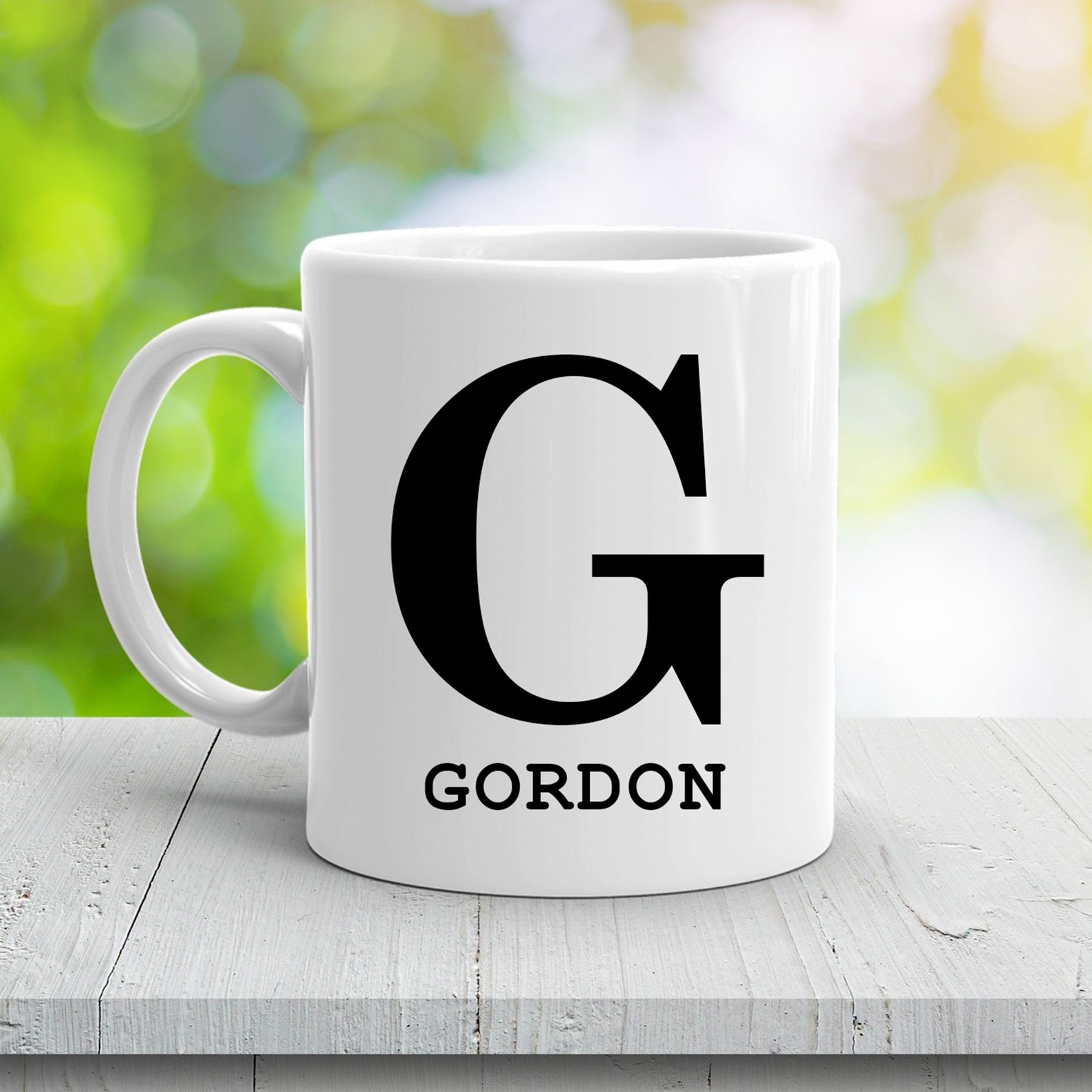 Initial Name Mug Classic Letter Design Personalised With | Etsy