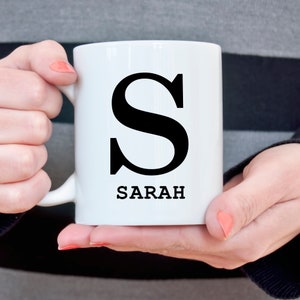 Initial Name Mug - Classic Letter Design - Personalised With Any Name ...