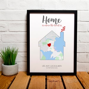 PERSONALISED 'home is Where the Heart Is' Map Print - Great House ...