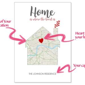 PERSONALISED 'home is Where the Heart Is' Map Print - Great House ...