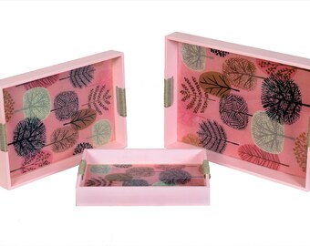 Pink glass tray | Etsy