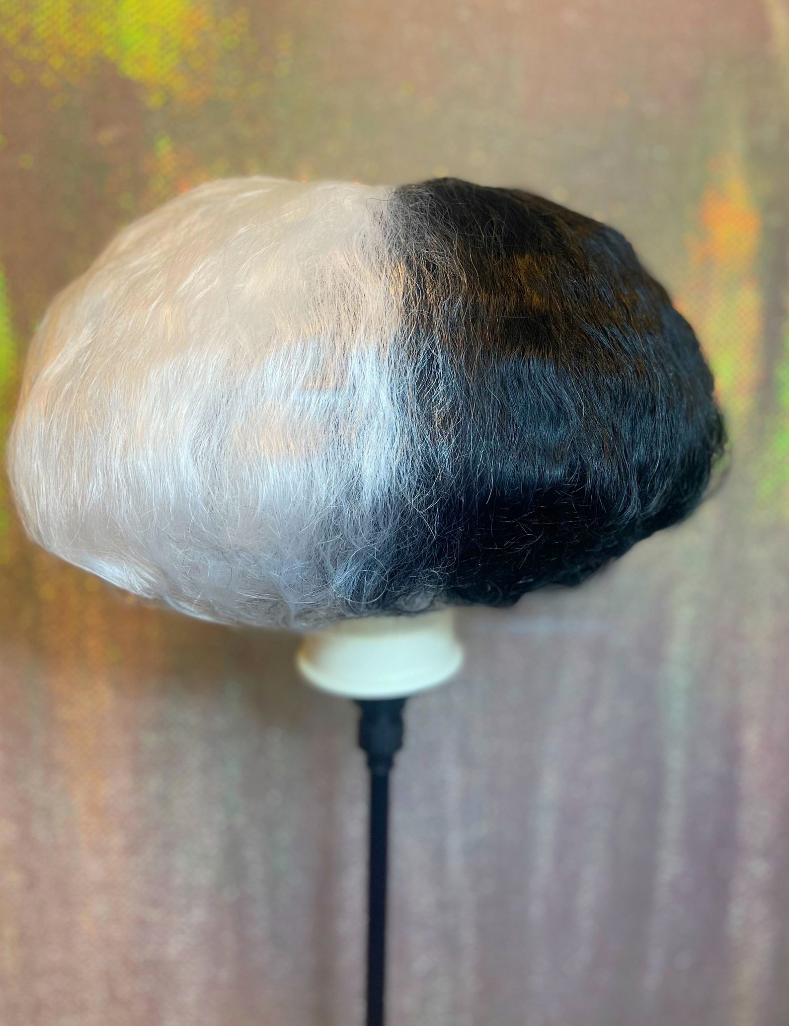 Bangs Hardfront Black & White Cruella Drag Wig - Etsy