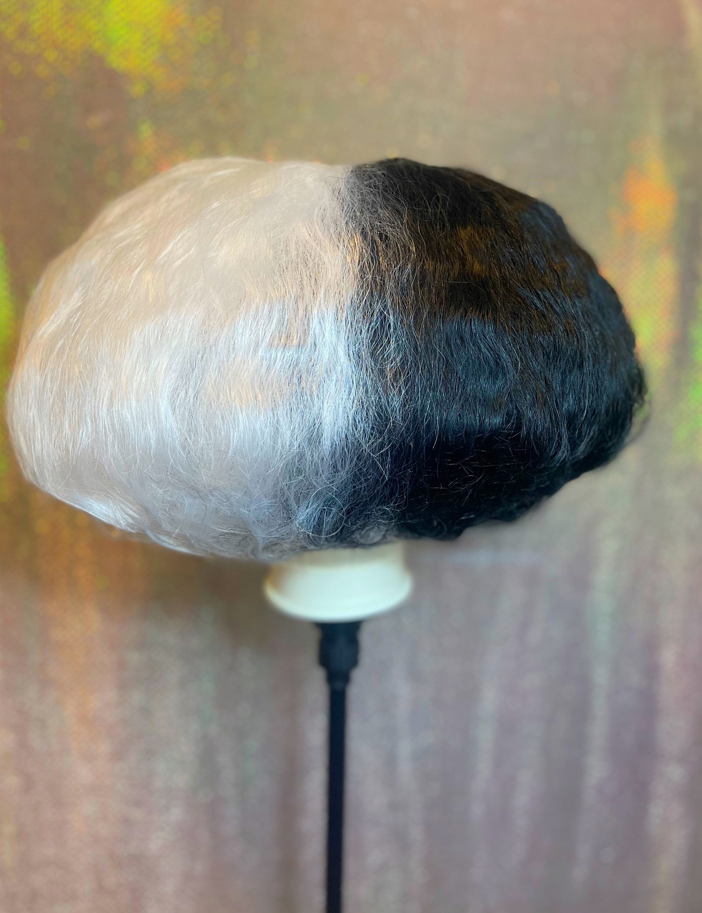 Bangs Hardfront Black & White Cruella Drag Wig - Etsy