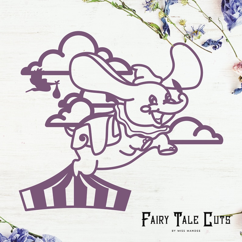 Dumbo Inspired Cut File Design Disneyland Cut File Digital - Etsy