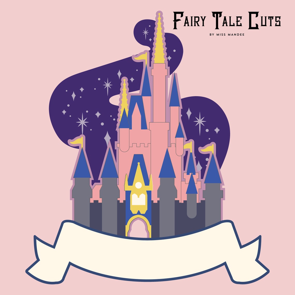 Cinderella's Castle Cake Topper File Design Magic - Etsy