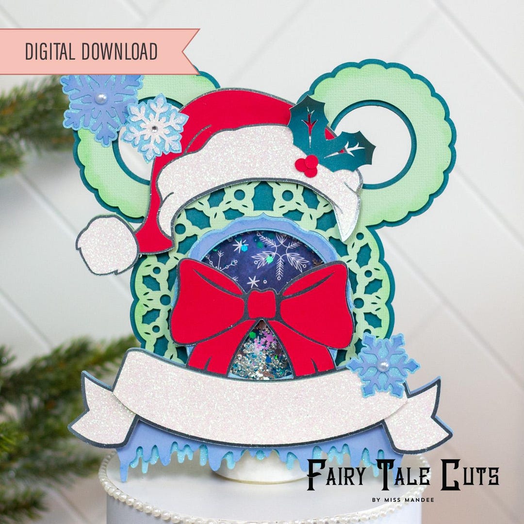 Christmas Wreath Cake Topper File Design - Holiday Cut File - Digital ...