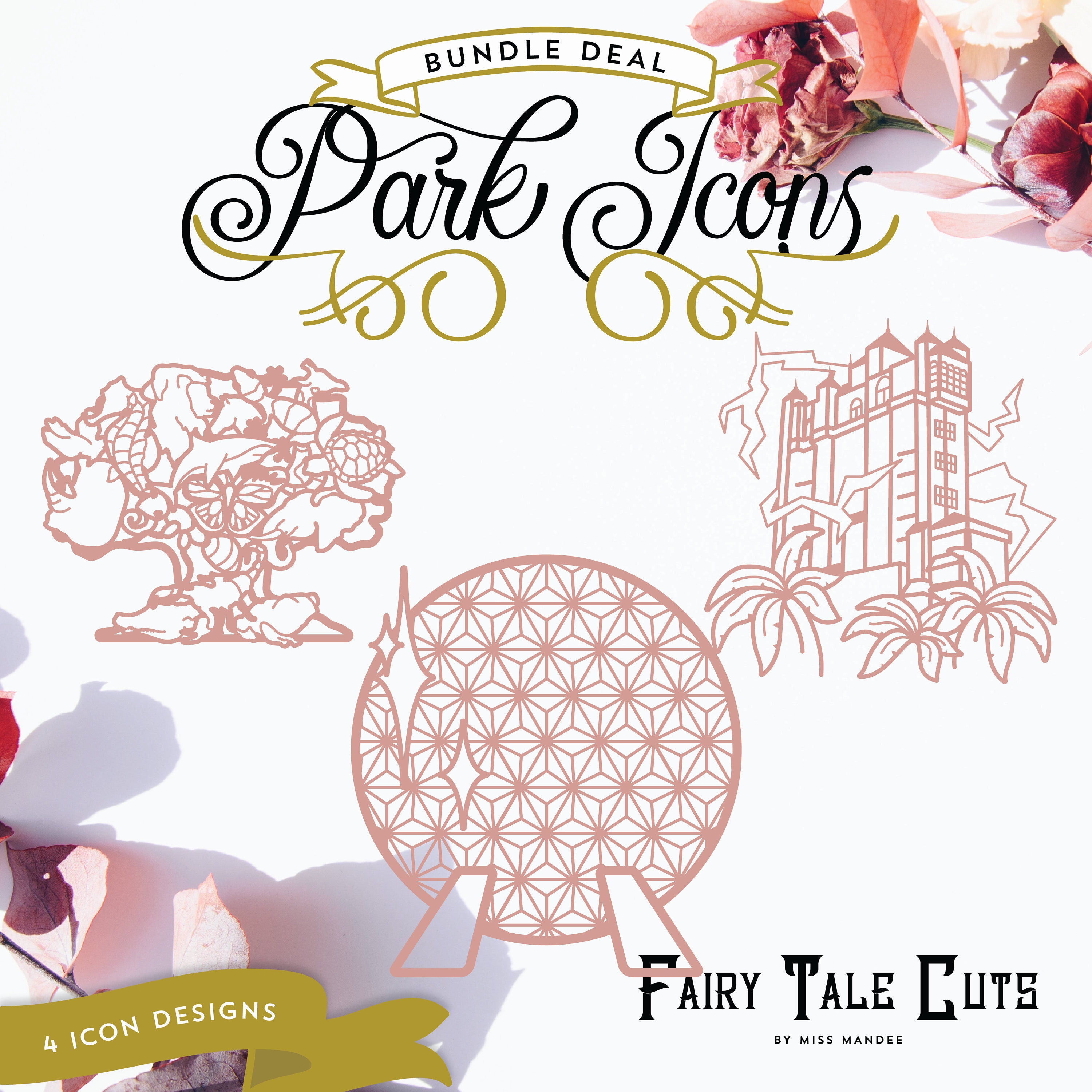 BUNDLE: Theme Park Icons - Magic Kingdom, Epcot, Hollywood Studios ...