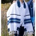 Tallit for Man in Blue, Gray and Silver Shades, Bar Mitzvah Tallit ...