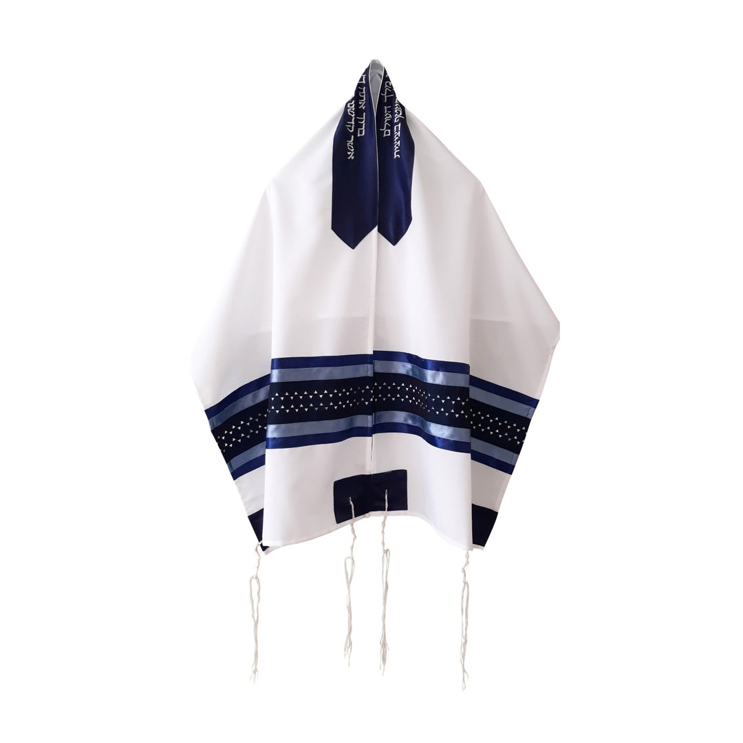 Modern Blue Star of David Bar Mitzva Tallit, Tallit Tzitzit, Wedding ...