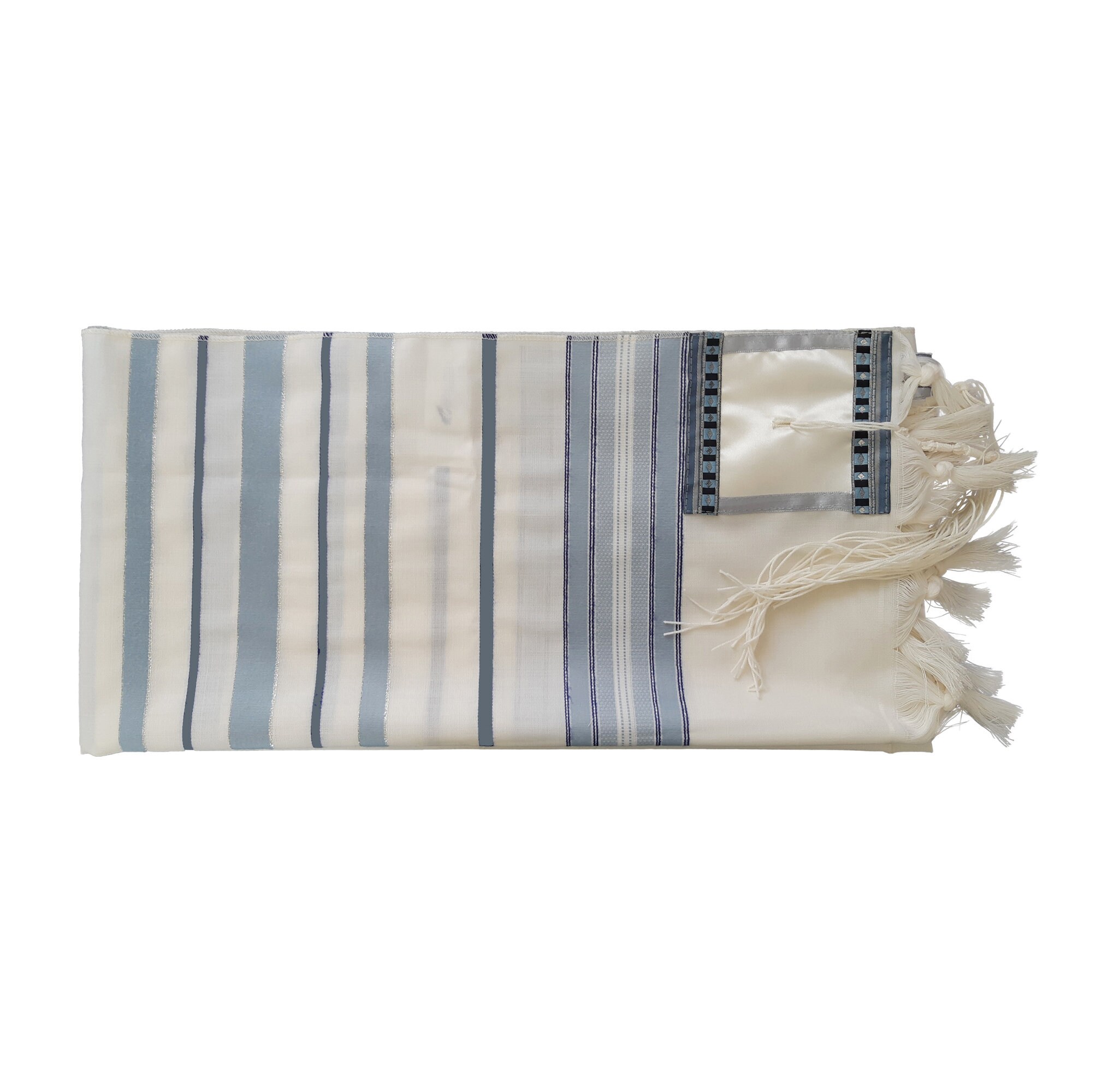 The Peace Tallit in Blue & White Modern Tallit, Chuppah Tallit, Bar ...
