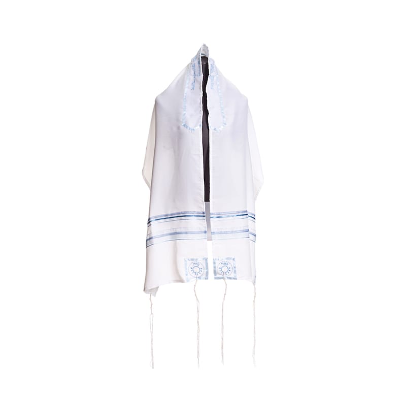 Four Mothers in Blue Tallit for Women, שרה לאה רחל רבקה Bat Mitzvah ...