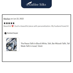 The Peace Tallit Gadol, Tzitzit, Blue & White Large Talilt for Men ...